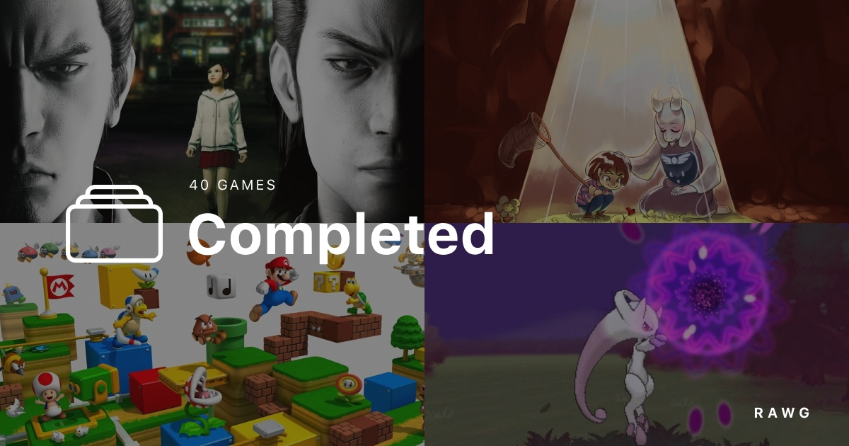 Completed - a list of games by youtube on RAWG