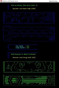 Pokémon ASCII Battle Game! - release date, videos, screenshots, reviews ...